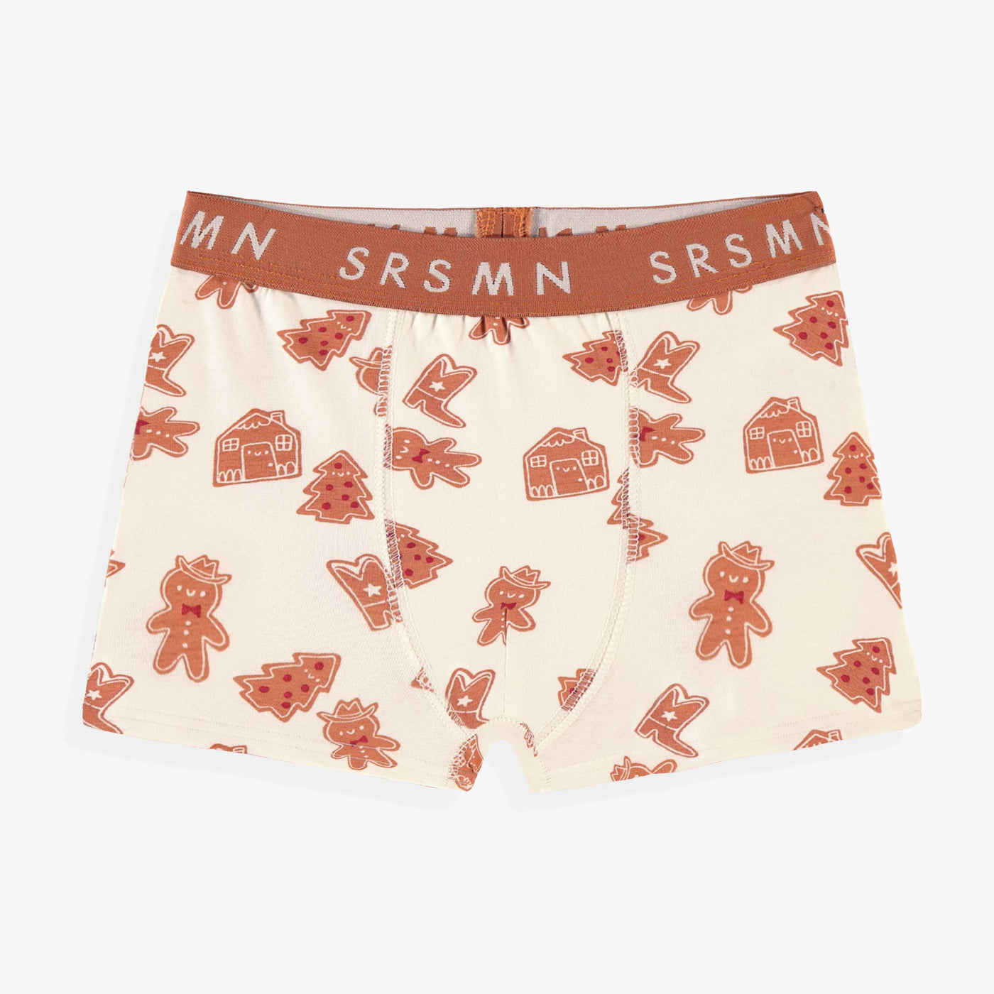 Cream boxer brief with gingerbread all over print, child | Souris Mini ...