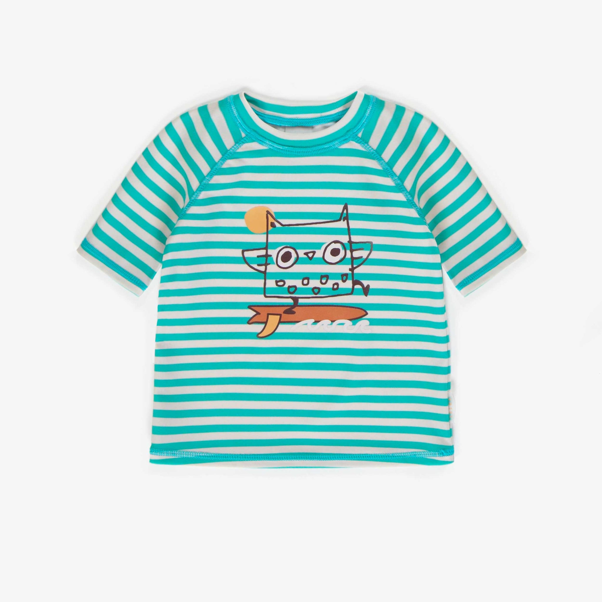 Turquoise bathing suit with elbow sleeves, baby - Souris Mini
