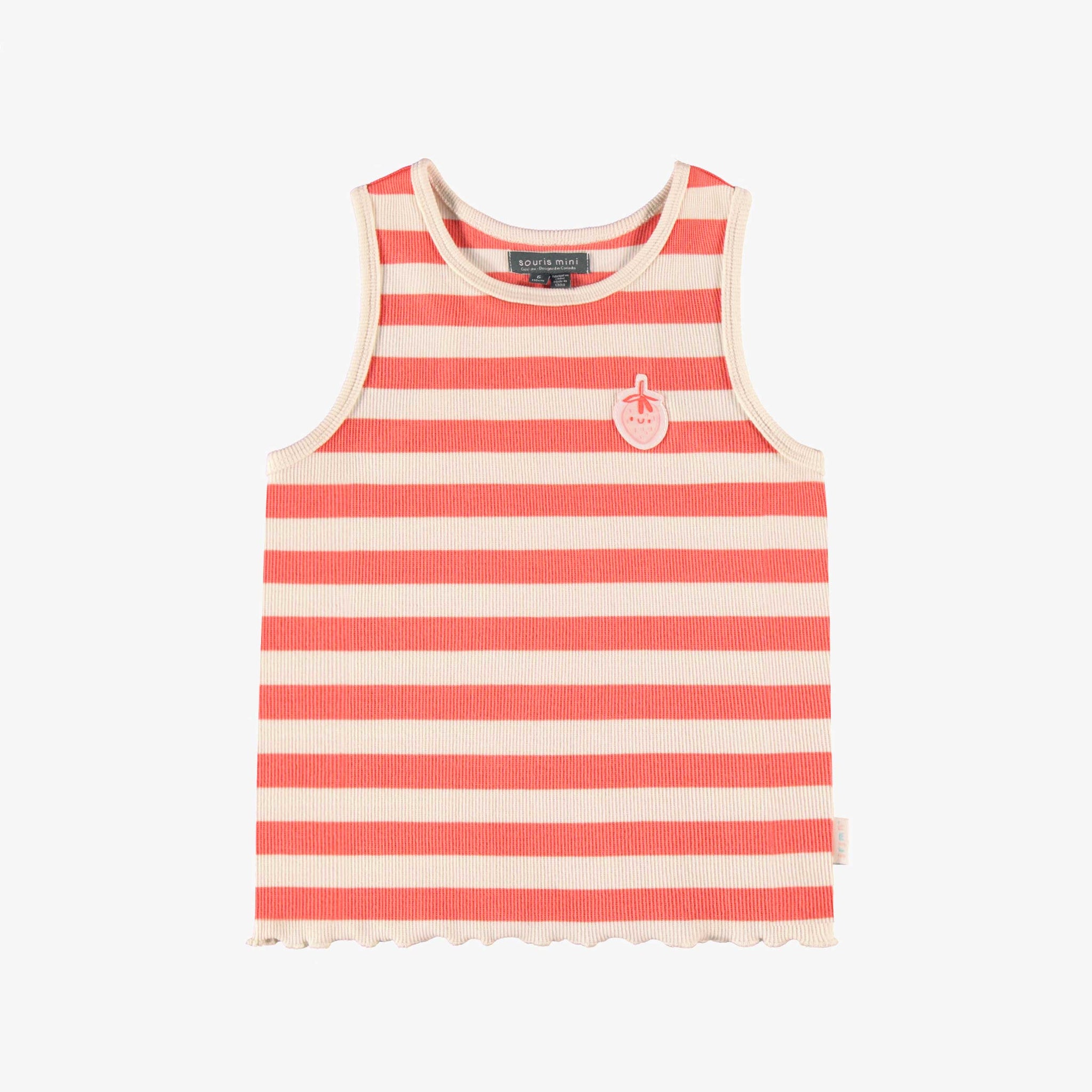 Cream and pink striped tank top, child- Souris Mini - Souris Mini